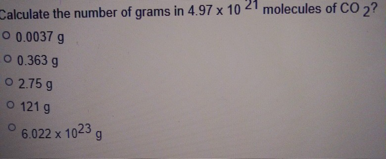 Solved 21 Calculate the number of grams in 4.97 x 10 | Chegg.com