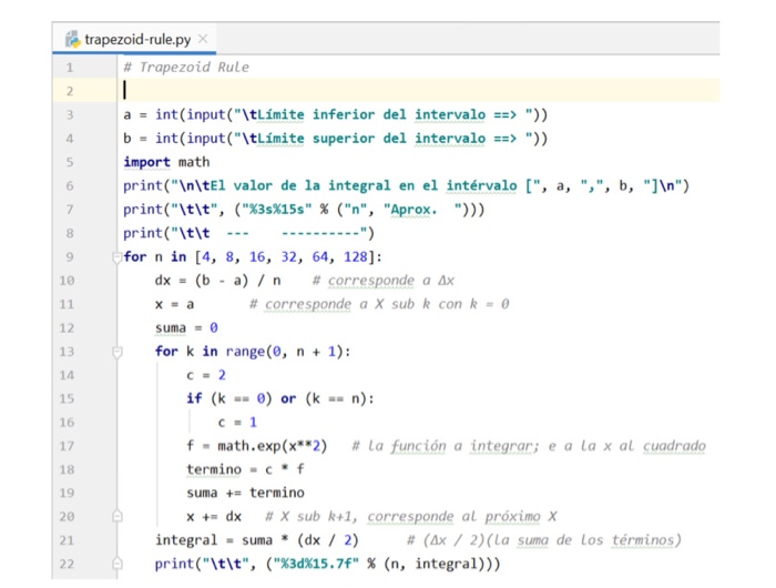 Solved 4) Modifying the trapezoid-rule.py program, implement | Chegg.com