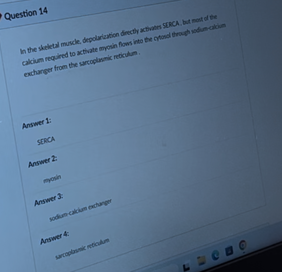 Solved Question 14In the skeletal muscle. depolarization | Chegg.com