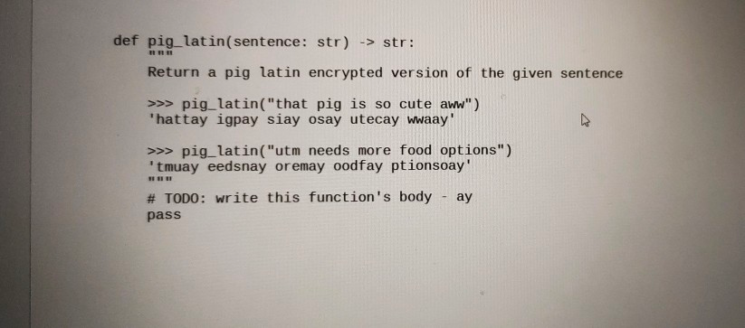 Solved question: Pig LatinPig latin, is a mock language | Chegg.com