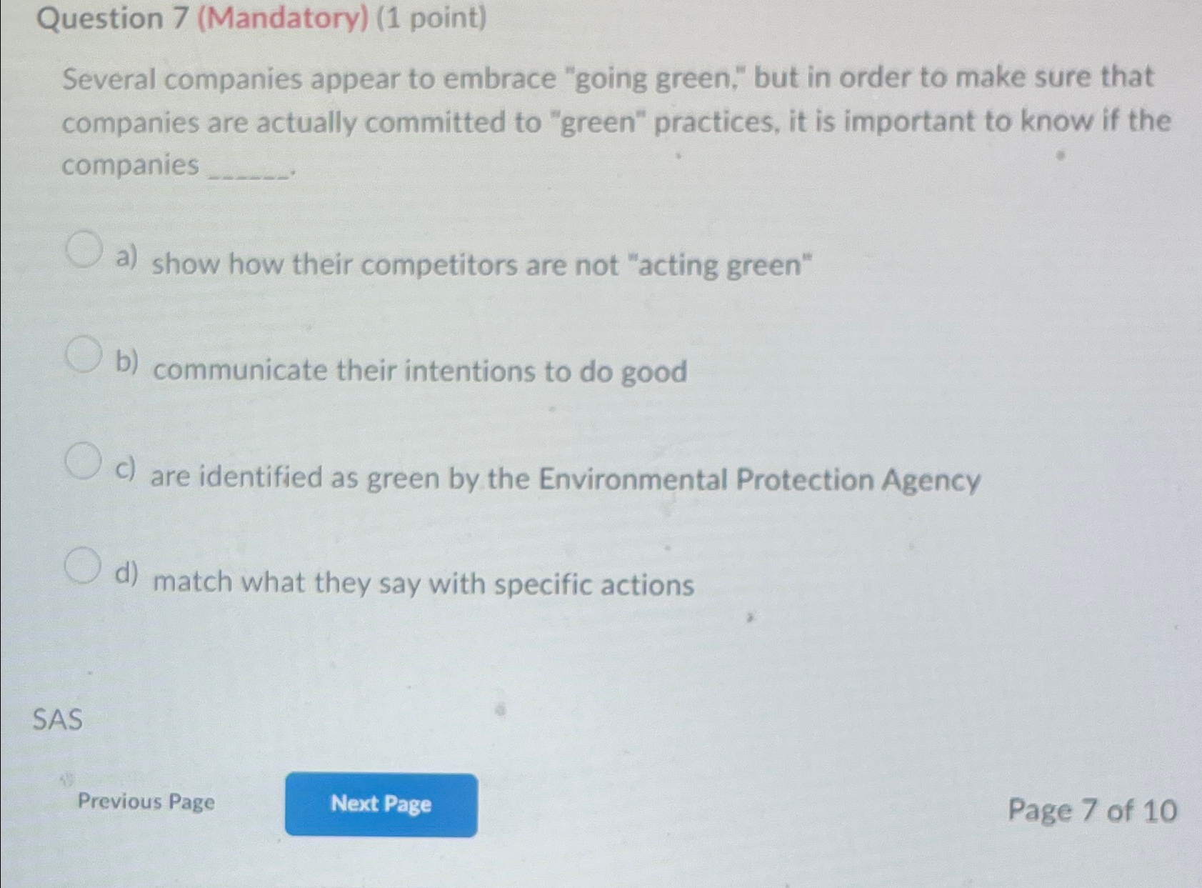 Solved Question 7 (Mandatory) (1 ﻿point)Several companies | Chegg.com
