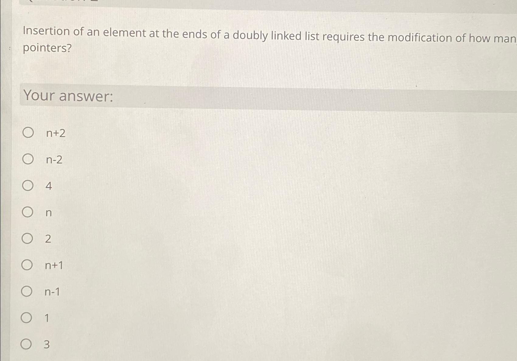 Solved Insertion of an element at the ends of a doubly | Chegg.com