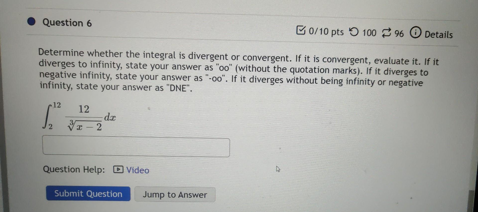 Solved Determine whether the integral is divergent or | Chegg.com
