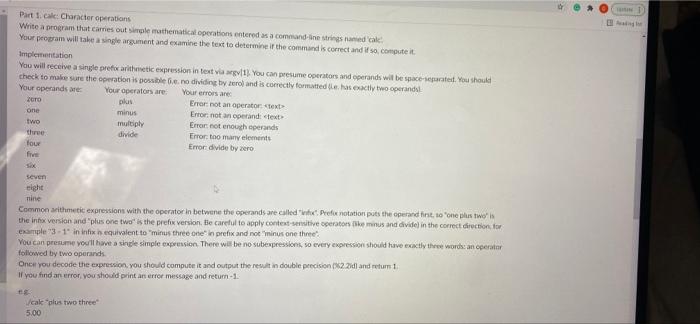 Solved 1 Part 1. cale: Character operations Write a program | Chegg.com