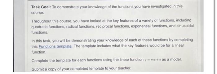 Solved Task Goal: To demonstrate your knowledge of the | Chegg.com