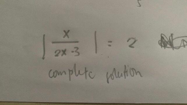 Solved ∣∣2x−3x∣∣=2 | Chegg.com
