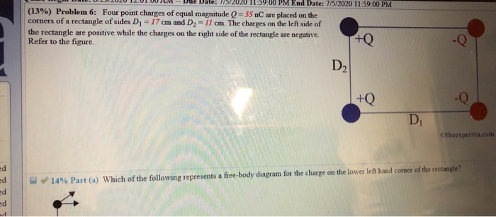 Solved the net force acting on the charge located at the | Chegg.com