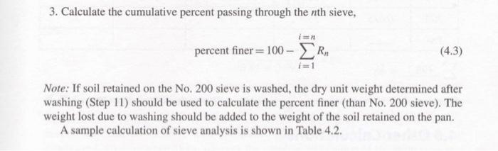 Solved Mass Retained (8) Cumulative Percent Retained Must be | Chegg.com