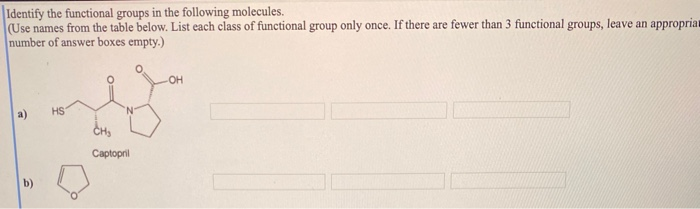 Solved Identify the functional groups in the following | Chegg.com