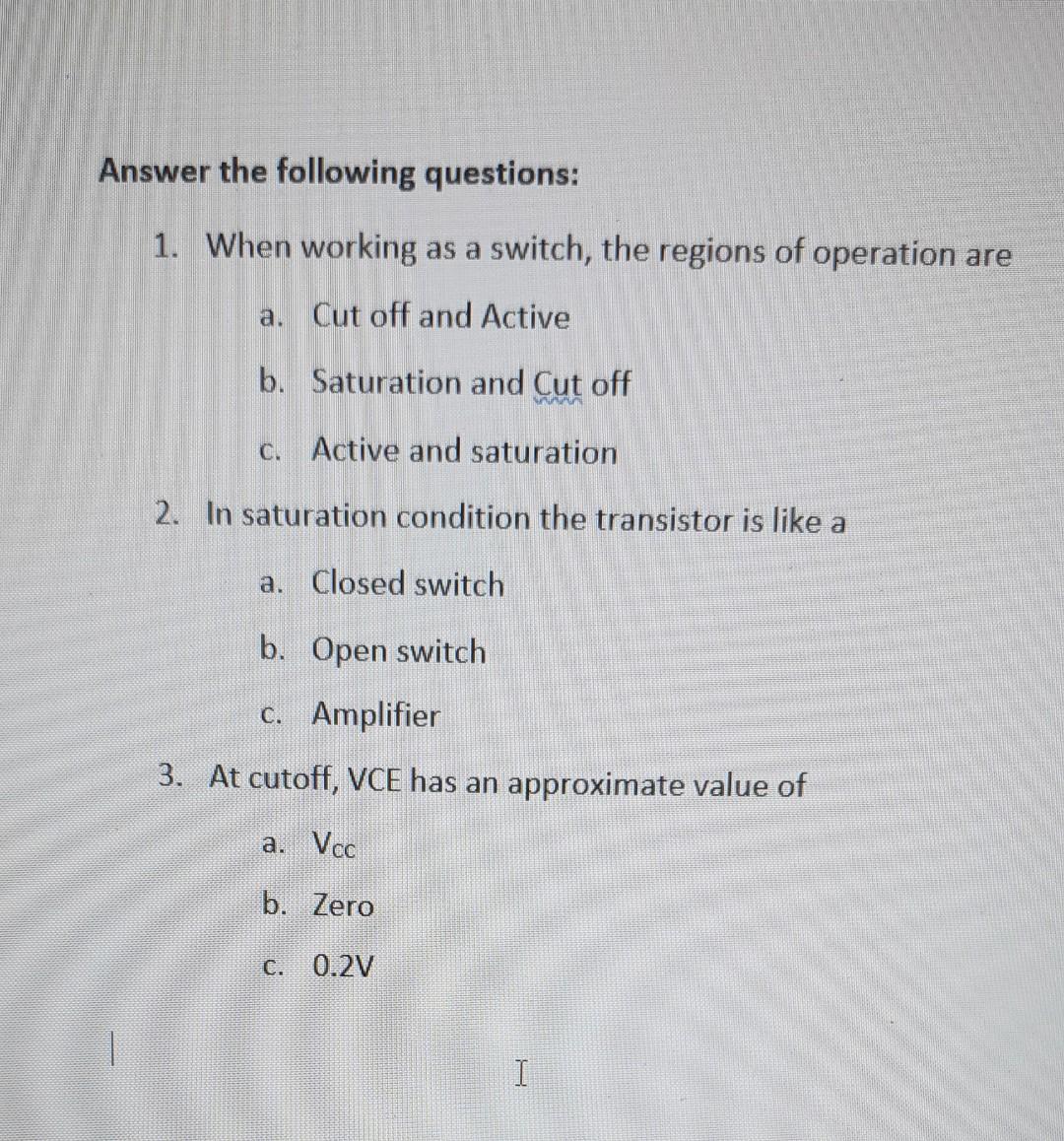 Solved Answer the following questions: 1. When working as a | Chegg.com