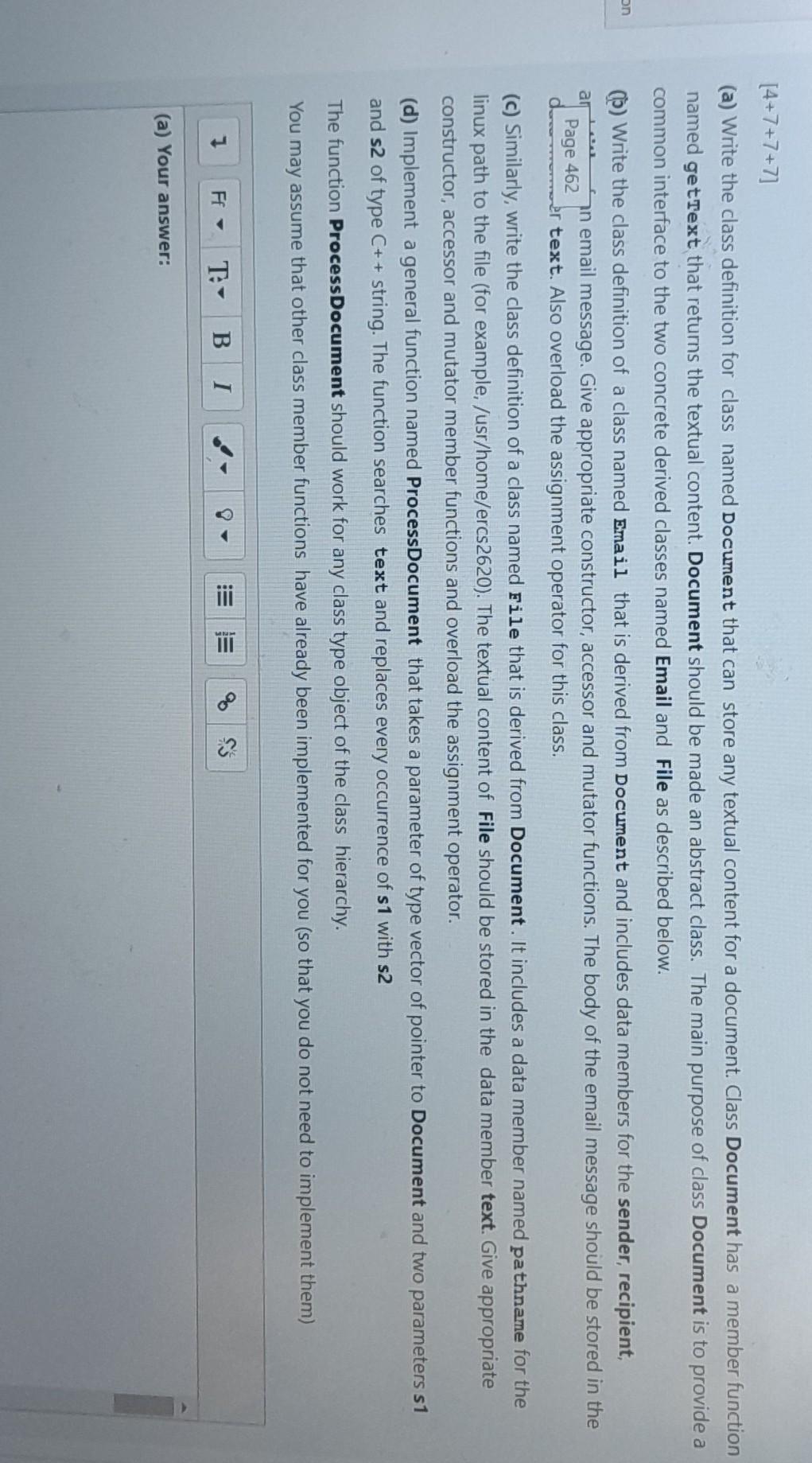Solved On Ar 4777 A Write The Class Definition For 