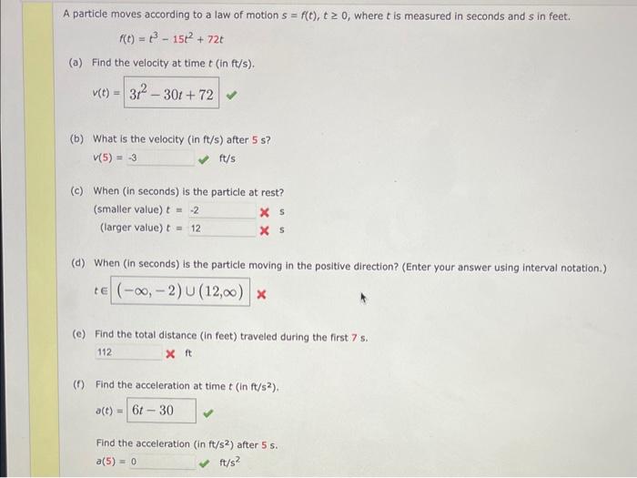 Solved f(t)=t3−15t2+72t (a) Find the velocity at time t (in | Chegg.com