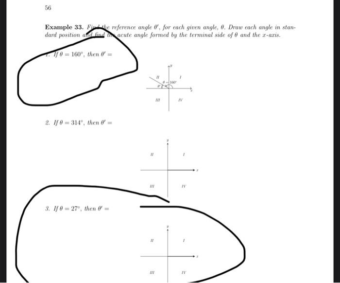 Solved Example 33. Find the reference angle θ′, for each | Chegg.com