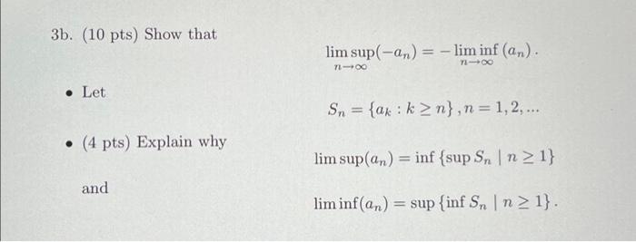 Solved 3b. (10 pts) Show that . Let (4 pts) Explain why | Chegg.com