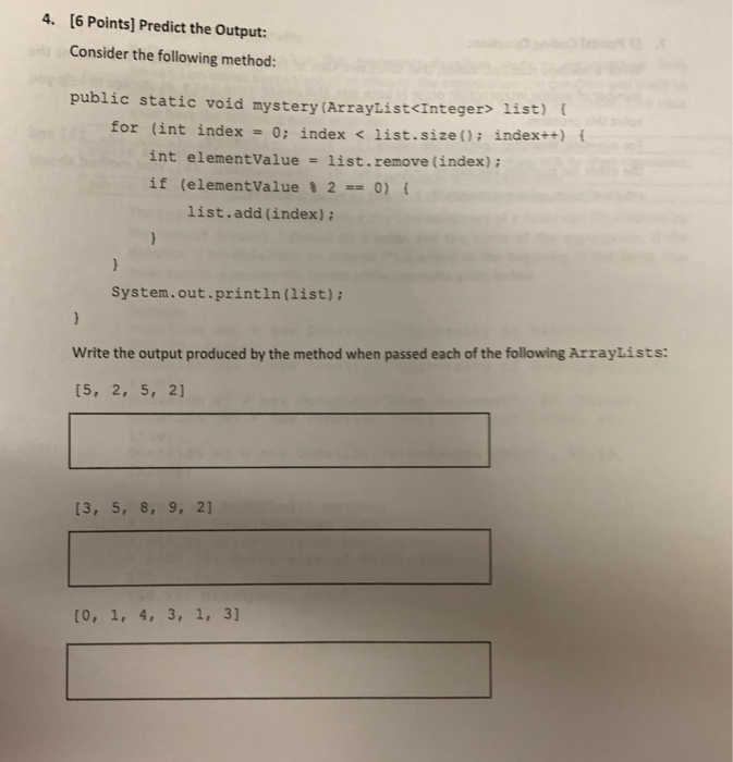 Solved 4. [6 Points] Predict the Output: Consider the | Chegg.com