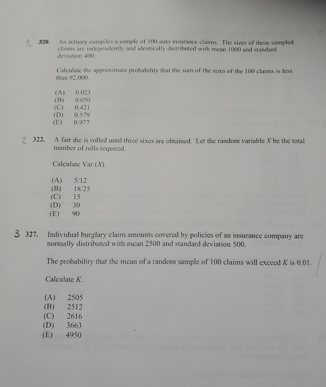 Solved An actuary compiles a sample of 100 ﻿auto insurance | Chegg.com