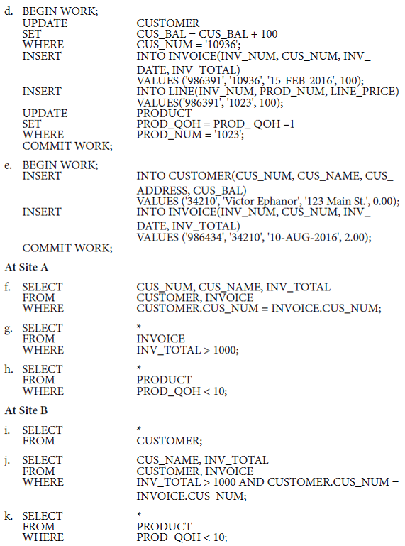 Solved: Specify the minimum types of operations the database must ...