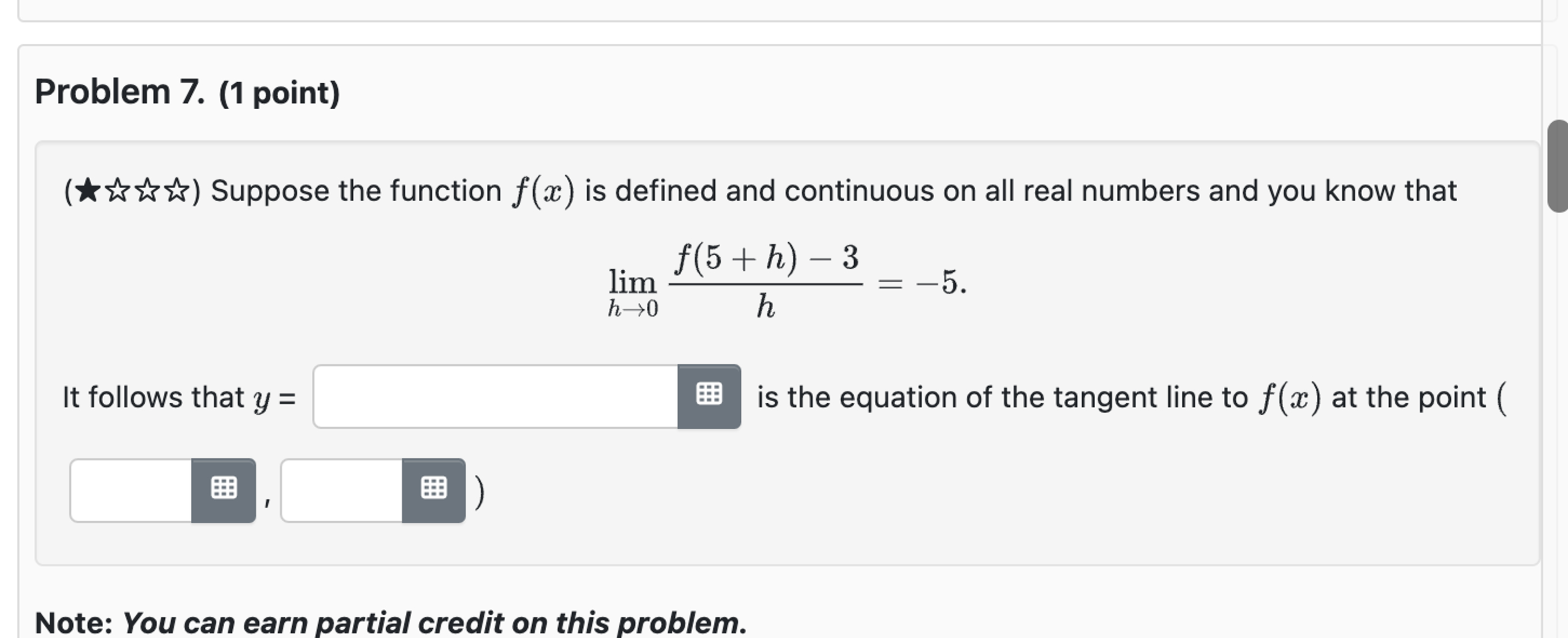 Solved Problem 7. (1 ﻿point)( ***↶↶↶ ﻿Suppose the function | Chegg.com