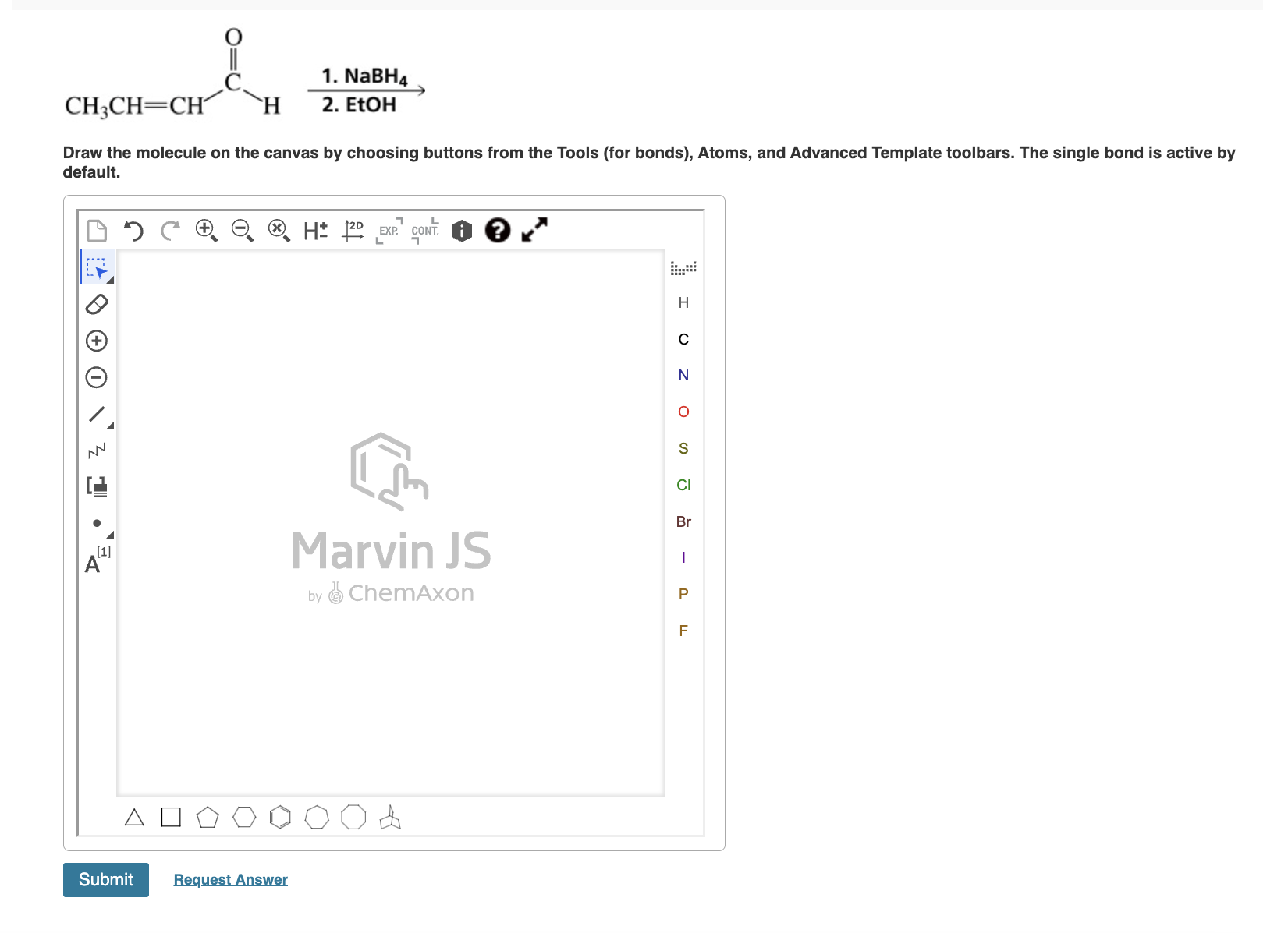 Solved Please help!NaBH4EtOHDraw the molecule on the canvas | Chegg.com