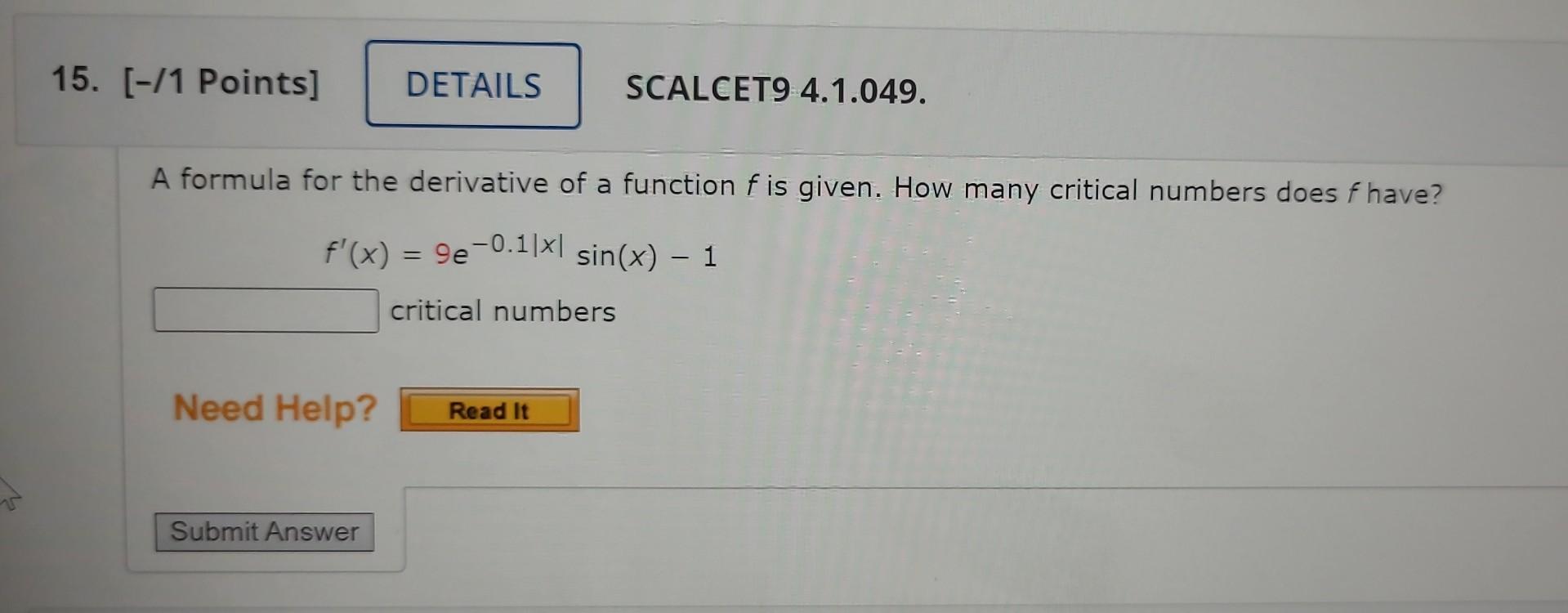 Solved A formula for the derivative of a function f is | Chegg.com