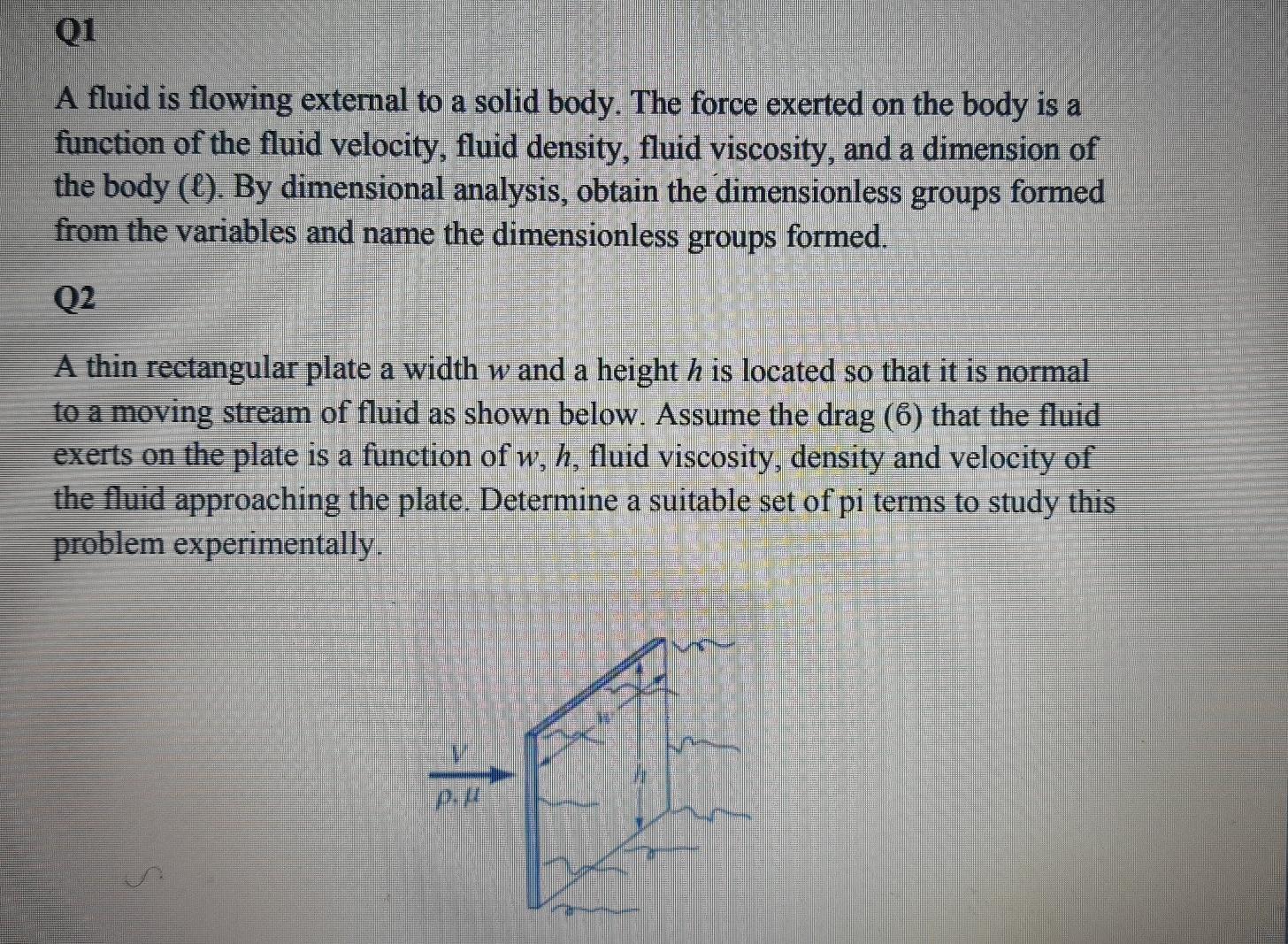 Solved Q1 A fluid is flowing external to a solid body. The | Chegg.com