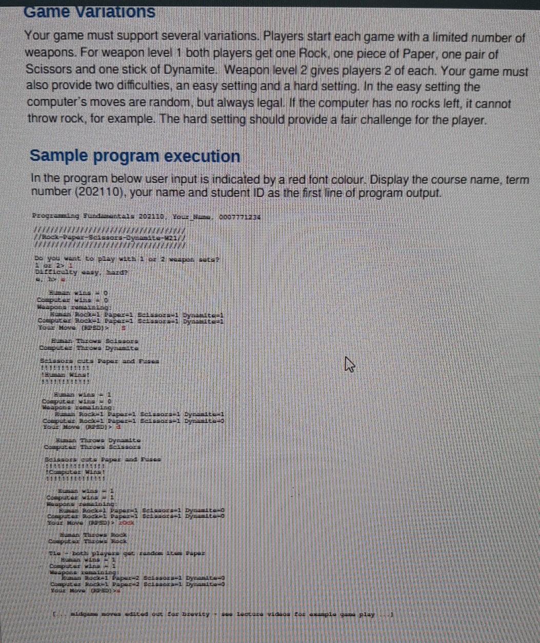 COMP 10001 Programming Fundamentals Term Assignment | Chegg.com