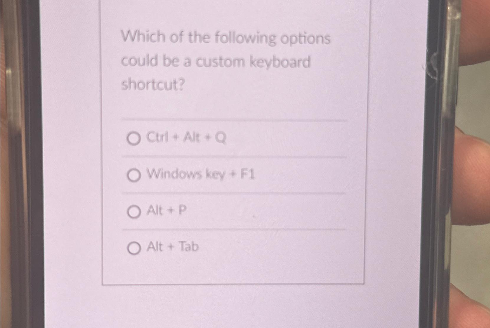 Solved Which of the following options could be a custom | Chegg.com