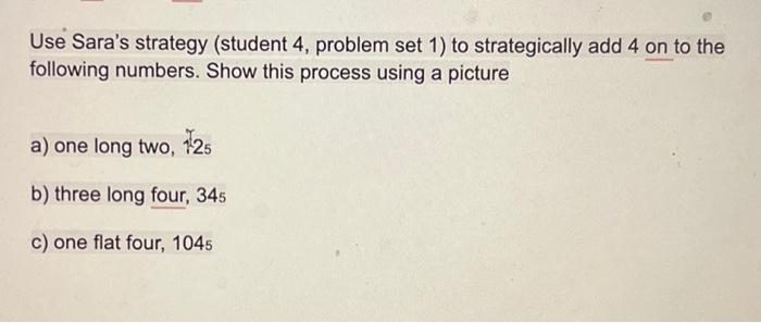 Use Sara's strategy (student 4 , problem set 1 ) to | Chegg.com