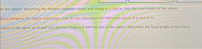 Solved (a) A concave spherical mirror forms an inverted | Chegg.com