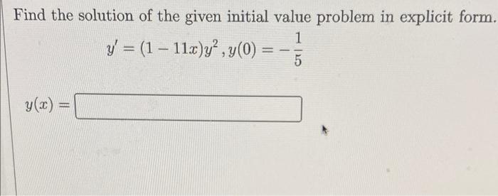 Solved Find the solution of the given initial value problem | Chegg.com