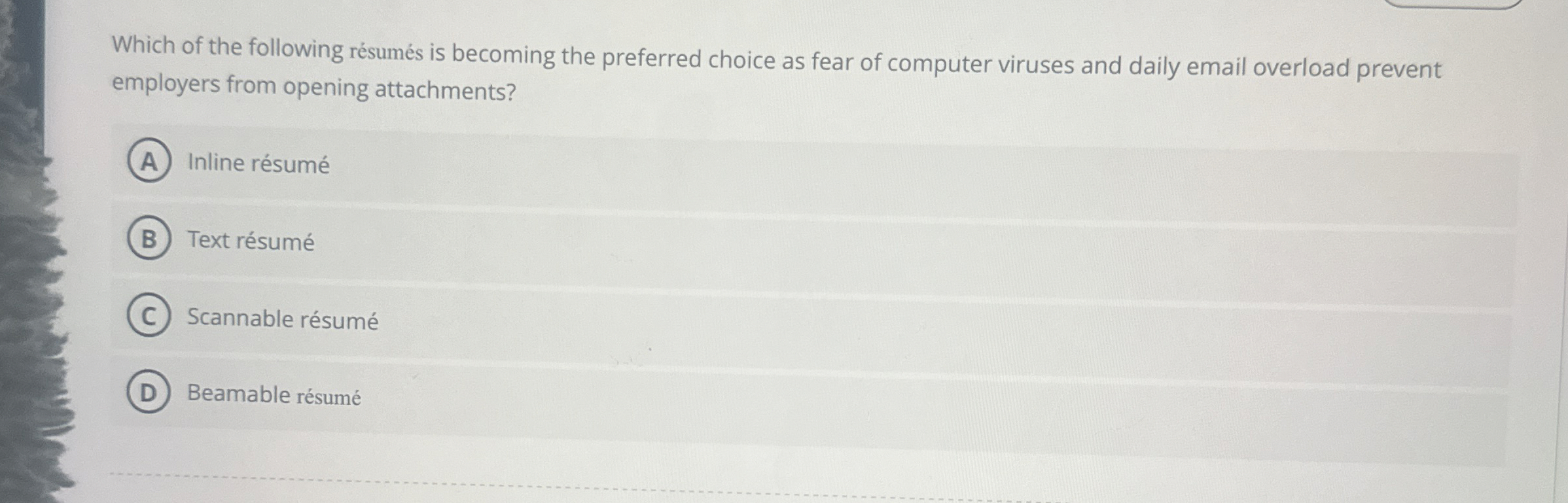 Solved Which of the following résumés is becoming the | Chegg.com