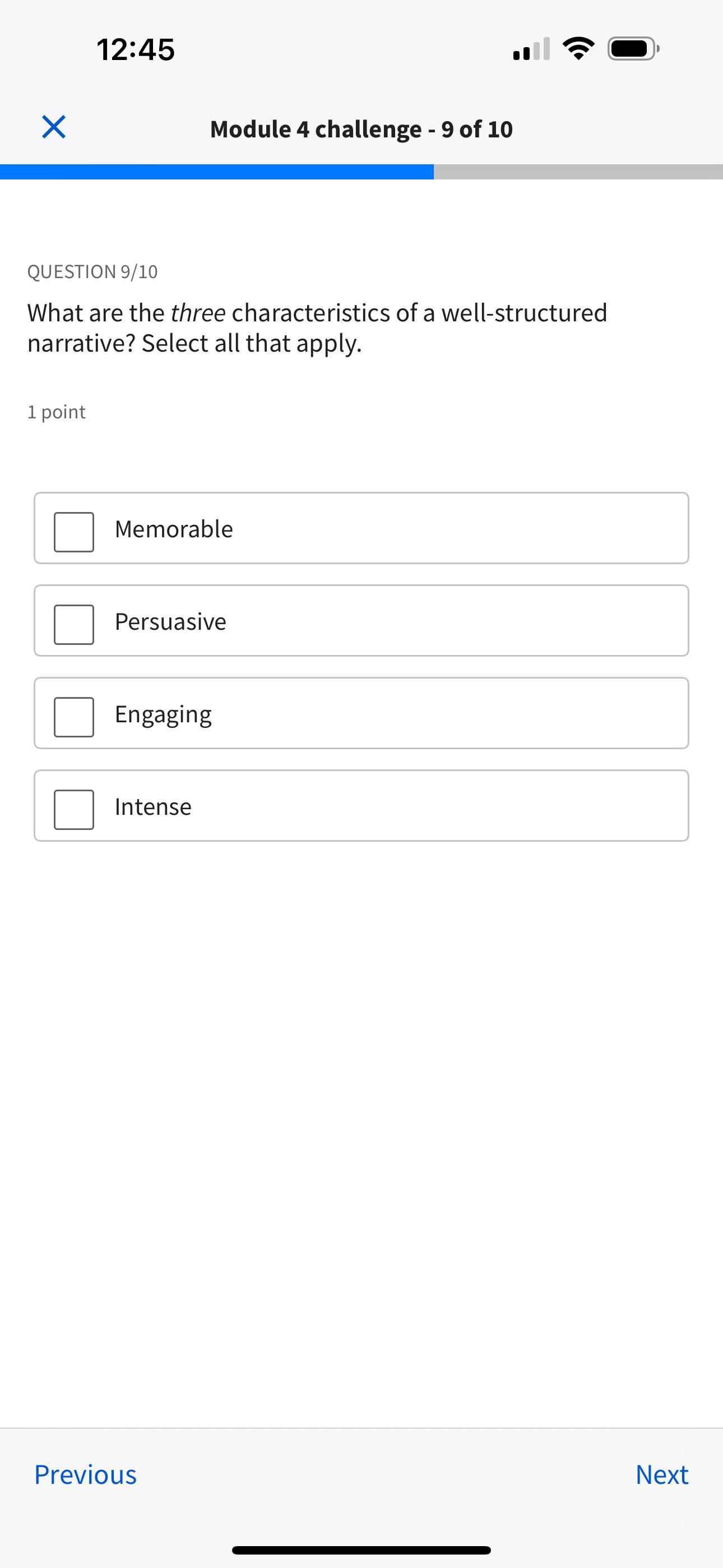 Solved 12:45Module 4 ﻿challenge - 9 ﻿of 10QUESTION 9/10What | Chegg.com