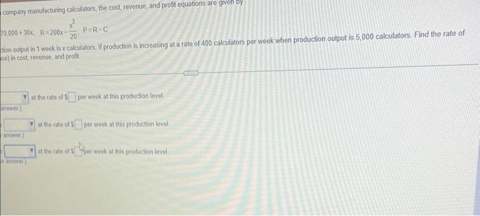 Solved Suppose that for a company manufacturing calculators, | Chegg.com