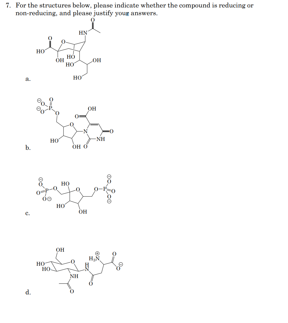 For the structures below, please indicate whether the | Chegg.com