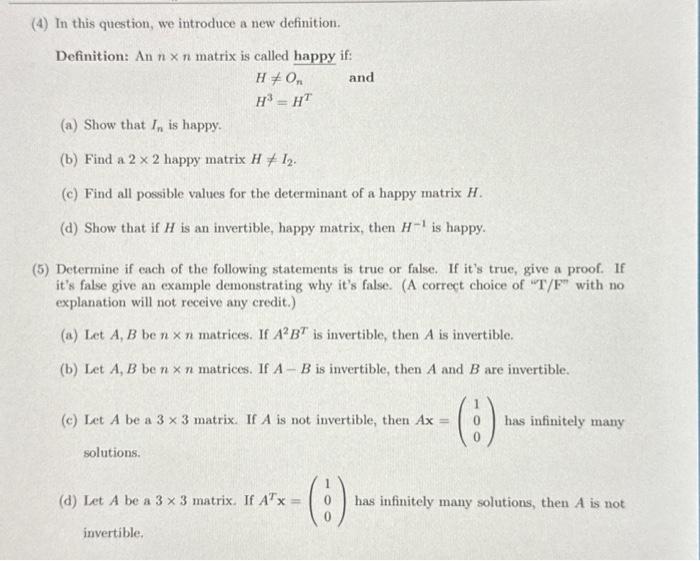 Solved (4) In this question, we introduce a new definition. | Chegg.com