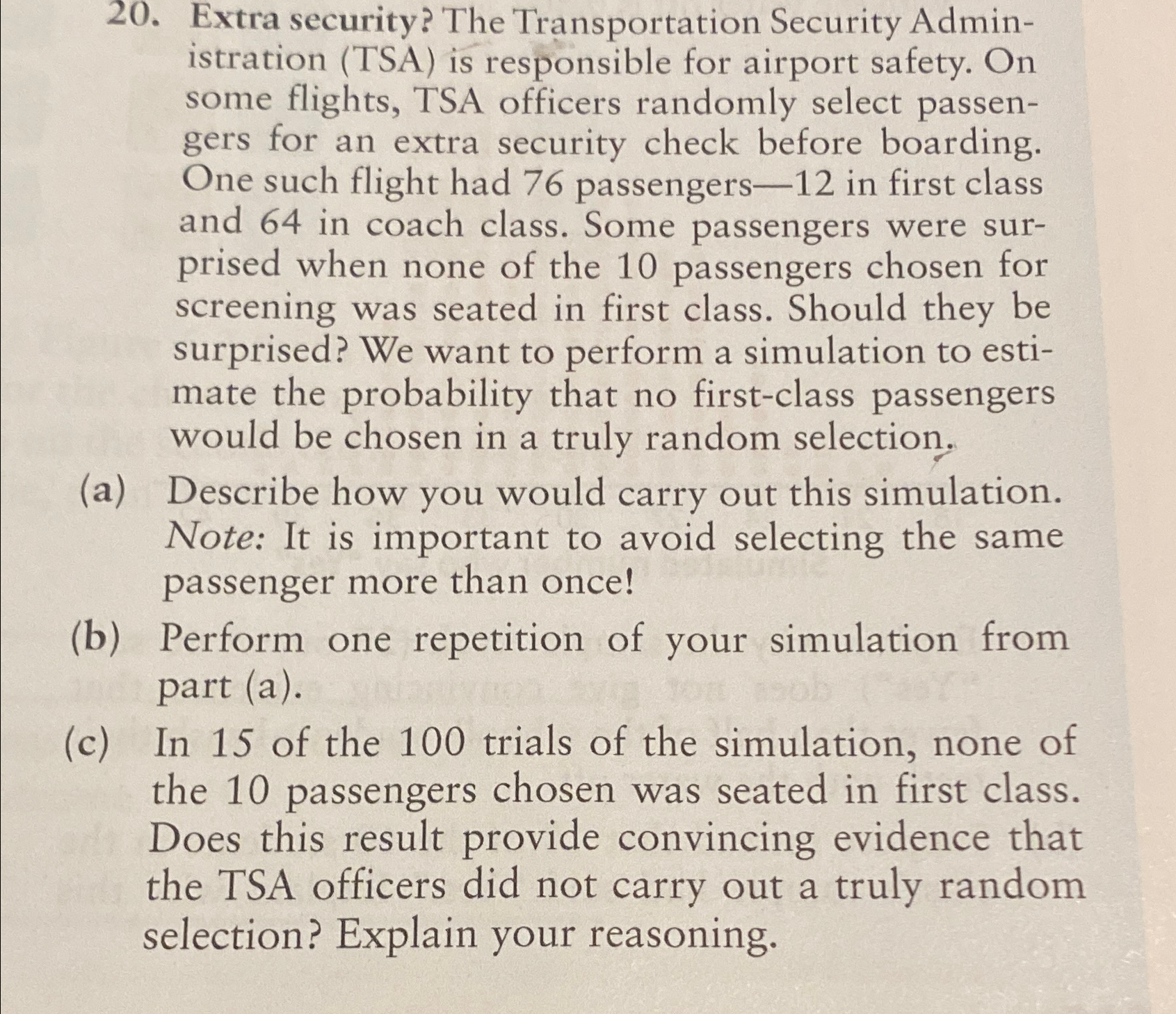Solved Extra security? The Transportation Security | Chegg.com