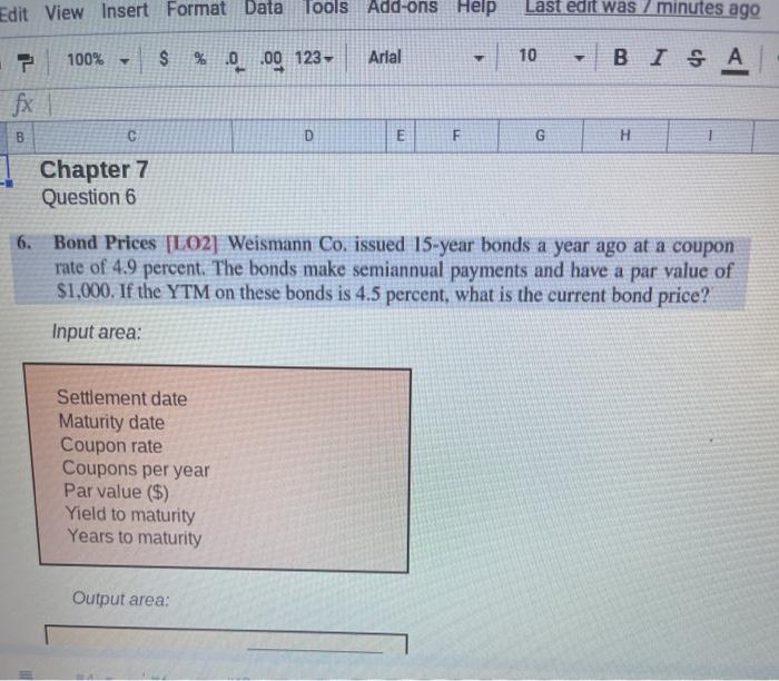 Solved Edit View Insert Format Data Tools Add-ons Help Last | Chegg.com