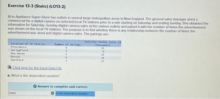 Solved Bi-lo Appliance Super-Store has outlets in several | Chegg.com