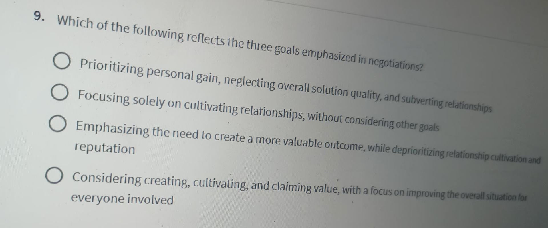 Solved Which of the following reflects the three goals | Chegg.com