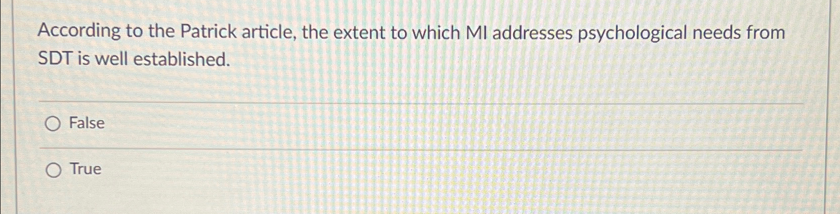 Solved According to the Patrick article, the extent to which | Chegg.com