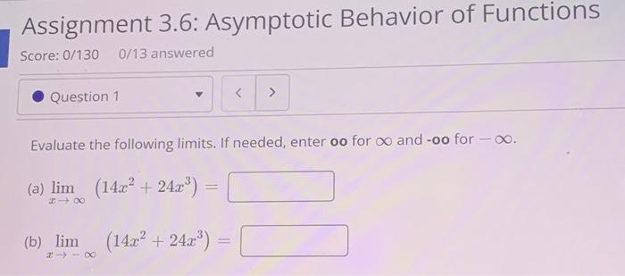 Solved Assignment 3.6: Asymptotic Behavior of Functions | Chegg.com
