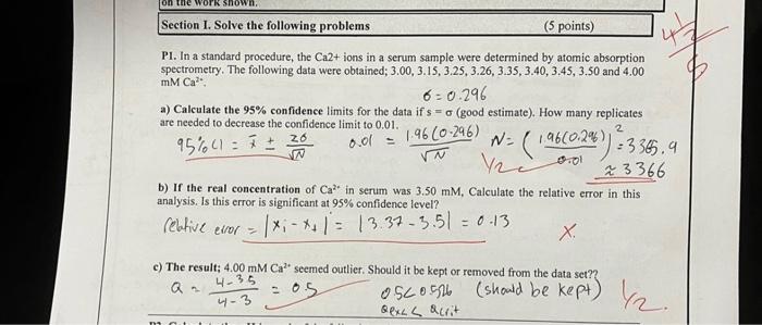 Solved P1. In a standard procedure, the Ca2+ ions in a serum | Chegg.com