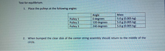 Exercise Part B - Setting up the Force Tables | Chegg.com