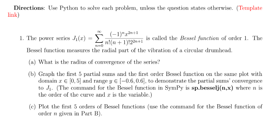 Solved Directions: Use Python to solve each problem, unless | Chegg.com