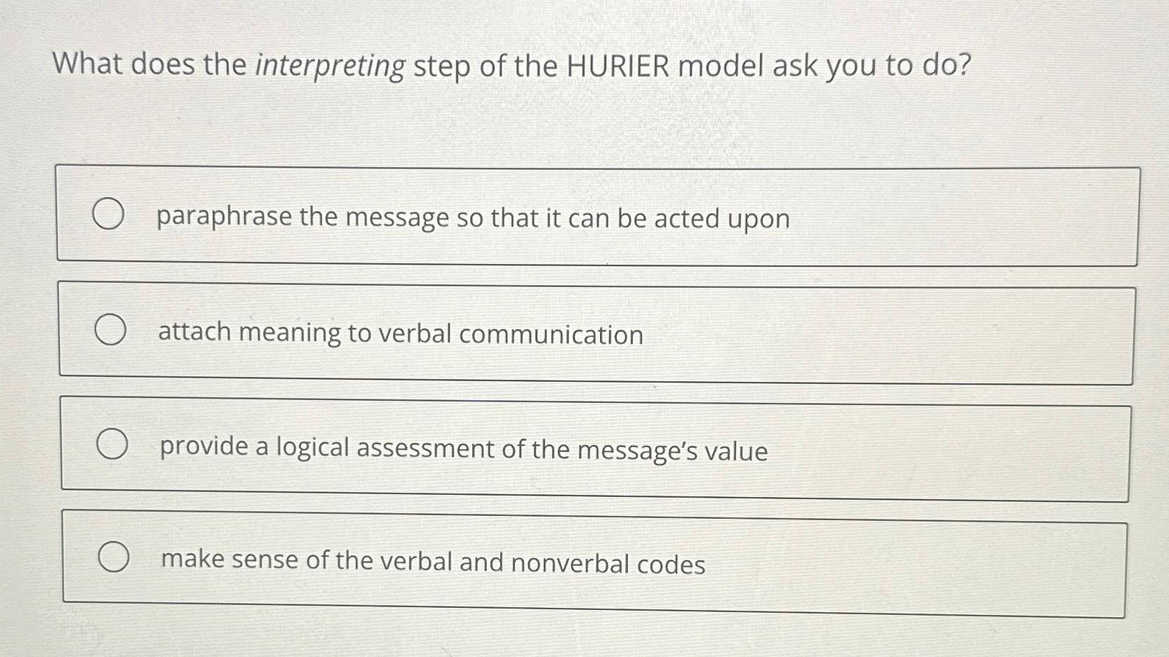 Solved What does the interpreting step of the HURIER model | Chegg.com