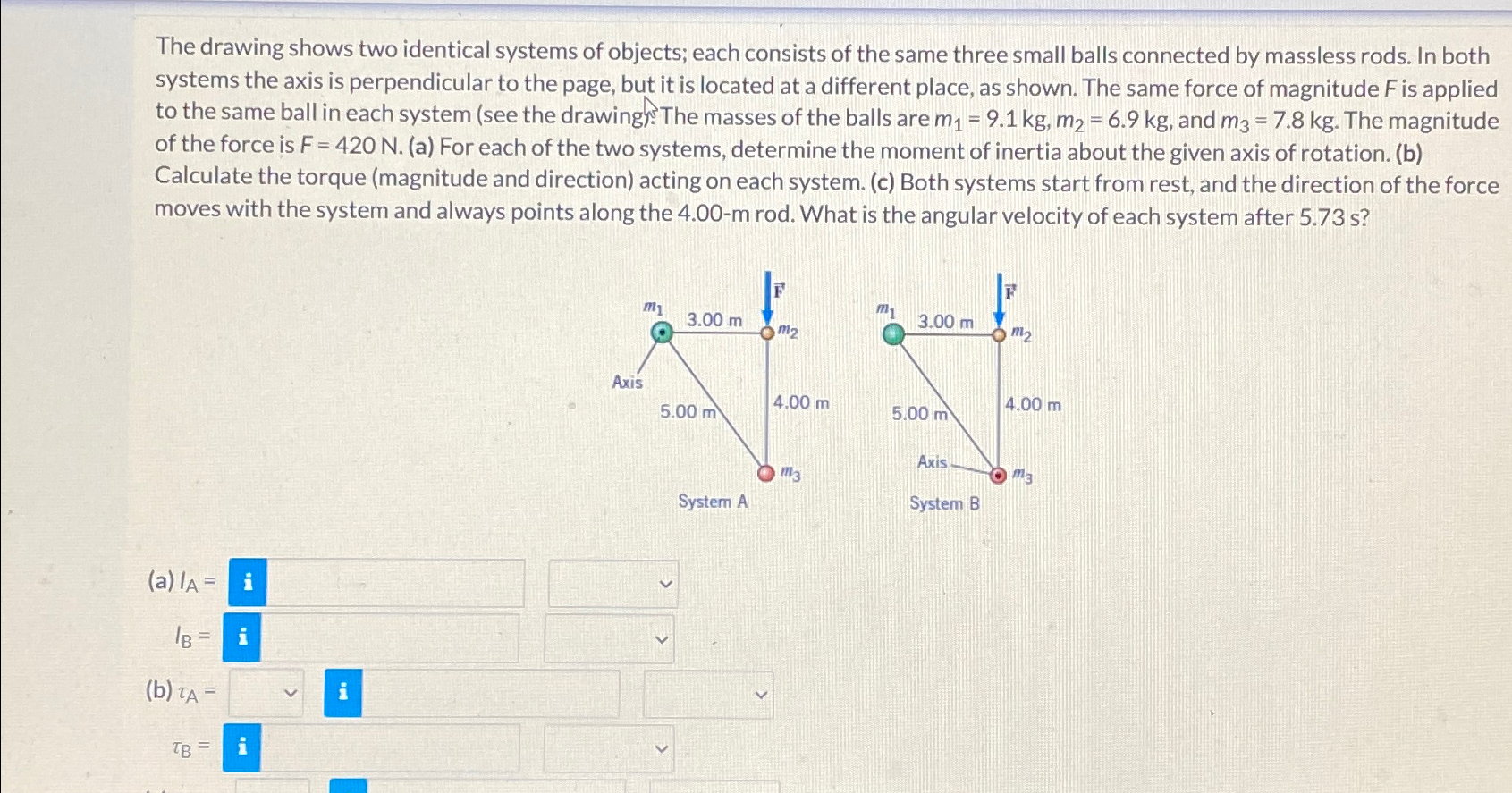 The drawing shows two identical systems of objects; | Chegg.com