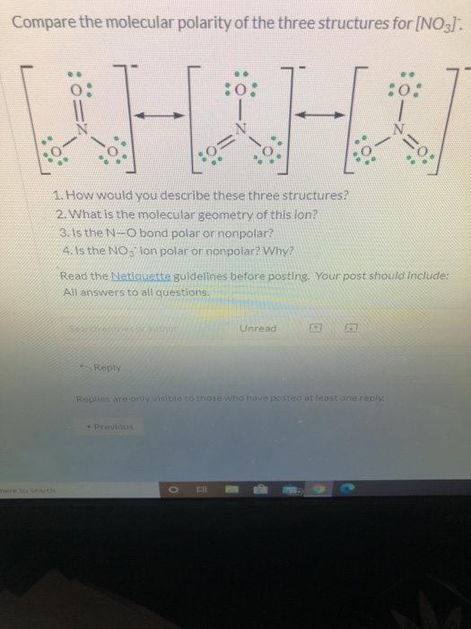 Solved Compare the molecular polarity of the three | Chegg.com