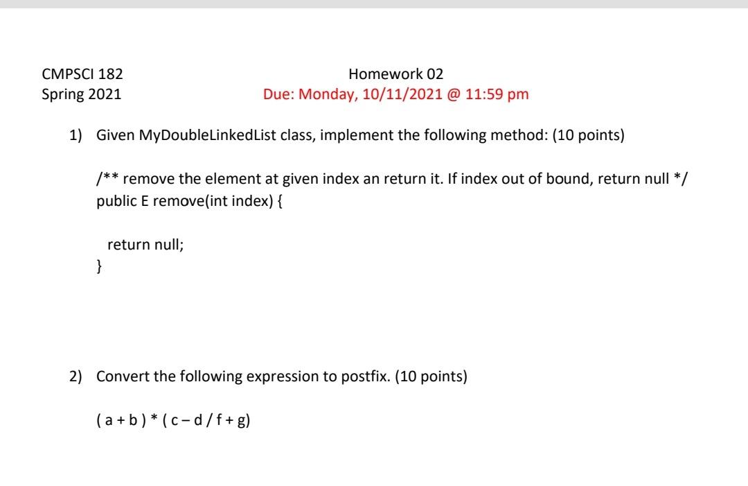 Solved Cmpsci 182 Spring 2021 Homework 02 Due Monday