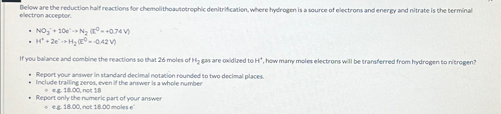 Solved Below are the reduction half reactions for | Chegg.com