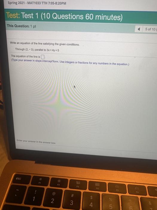 Solved Spring 2021 - MAT1033 TTH 7:05-8:20PM Test: Test 1 | Chegg.com